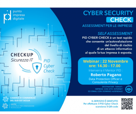 WEBINAR: 22 Novembre | Cyber Security Check | Camera di Commercio del ...
